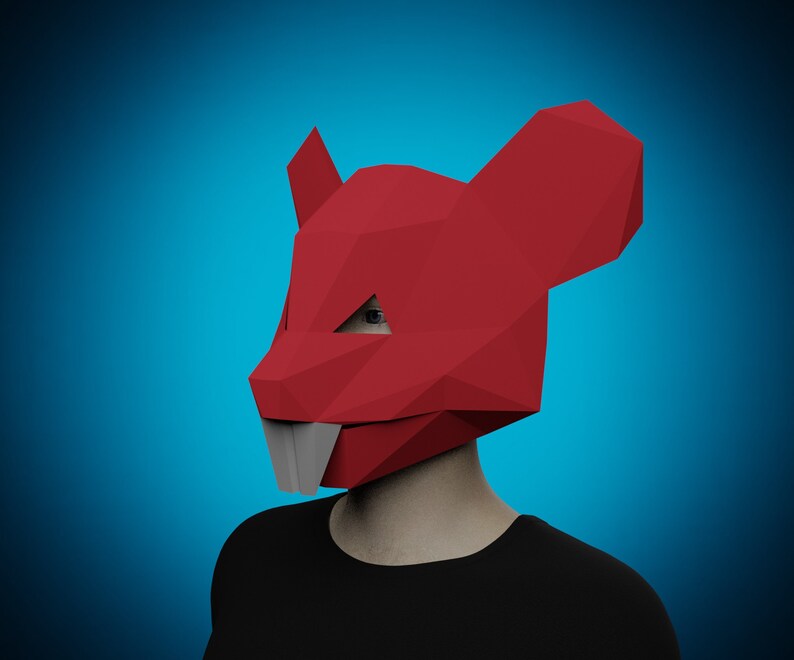 MOUSE MASK PAPERCRAFT 3D Template, Diy Adult Craft, Make Your Own Low ...