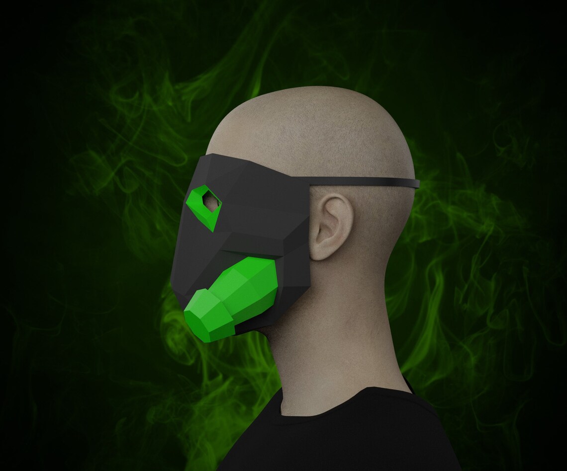 PAPERCRAFT Cyber GAS MASK Sci-fi 3D Paper Costume Template | Etsy