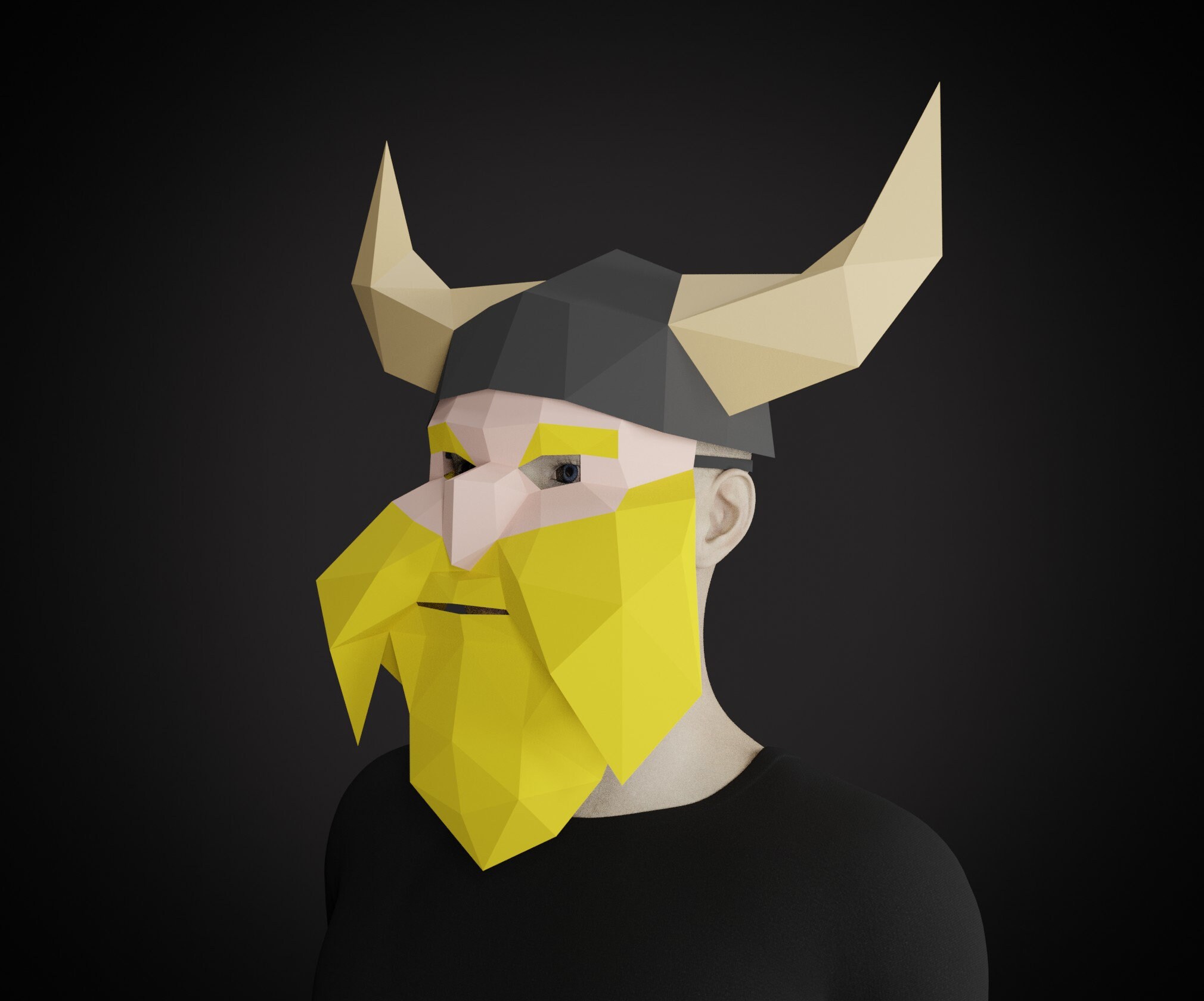 Viking Helmet V2 + Face PAPERCRAFT MASK 3D TEMPLATE, Diy Warrior ...