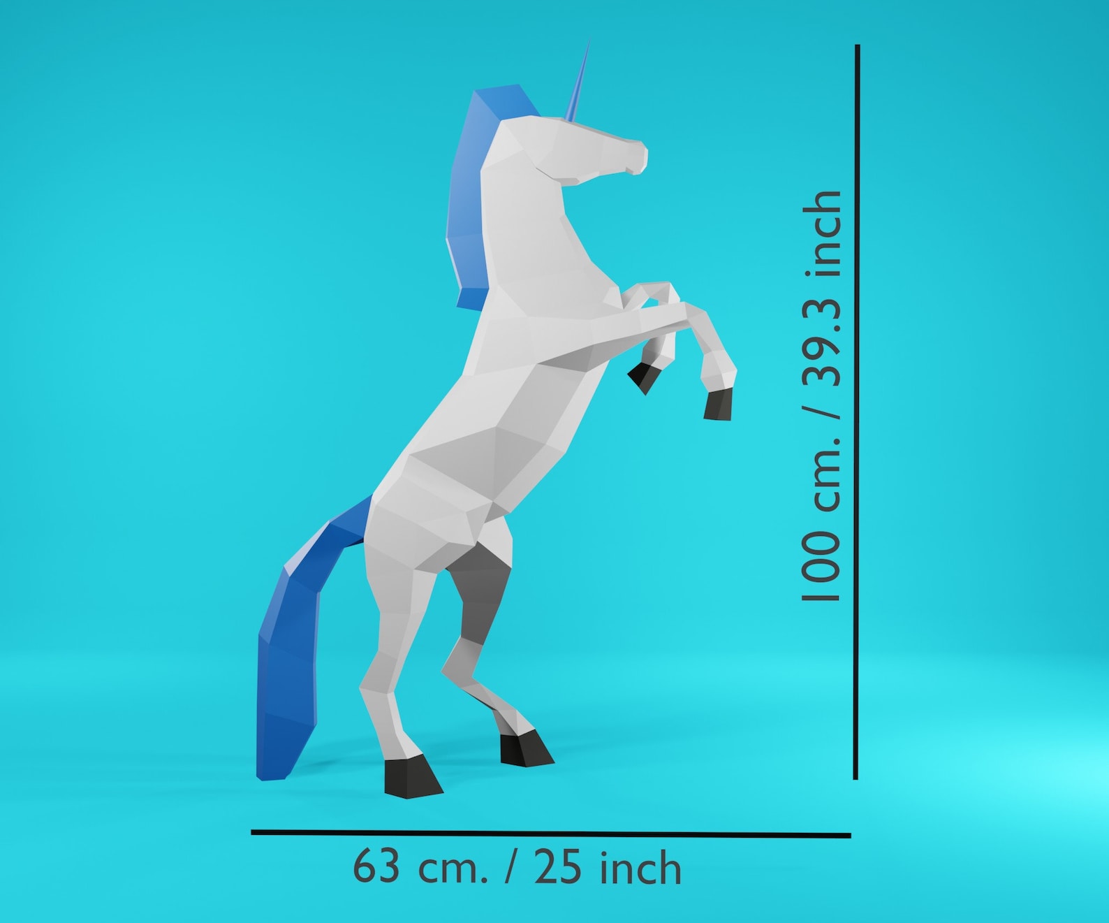 XXL UNICORN PAPERCRAFT Template Diy 3d Paper Craft Pdf - Etsy
