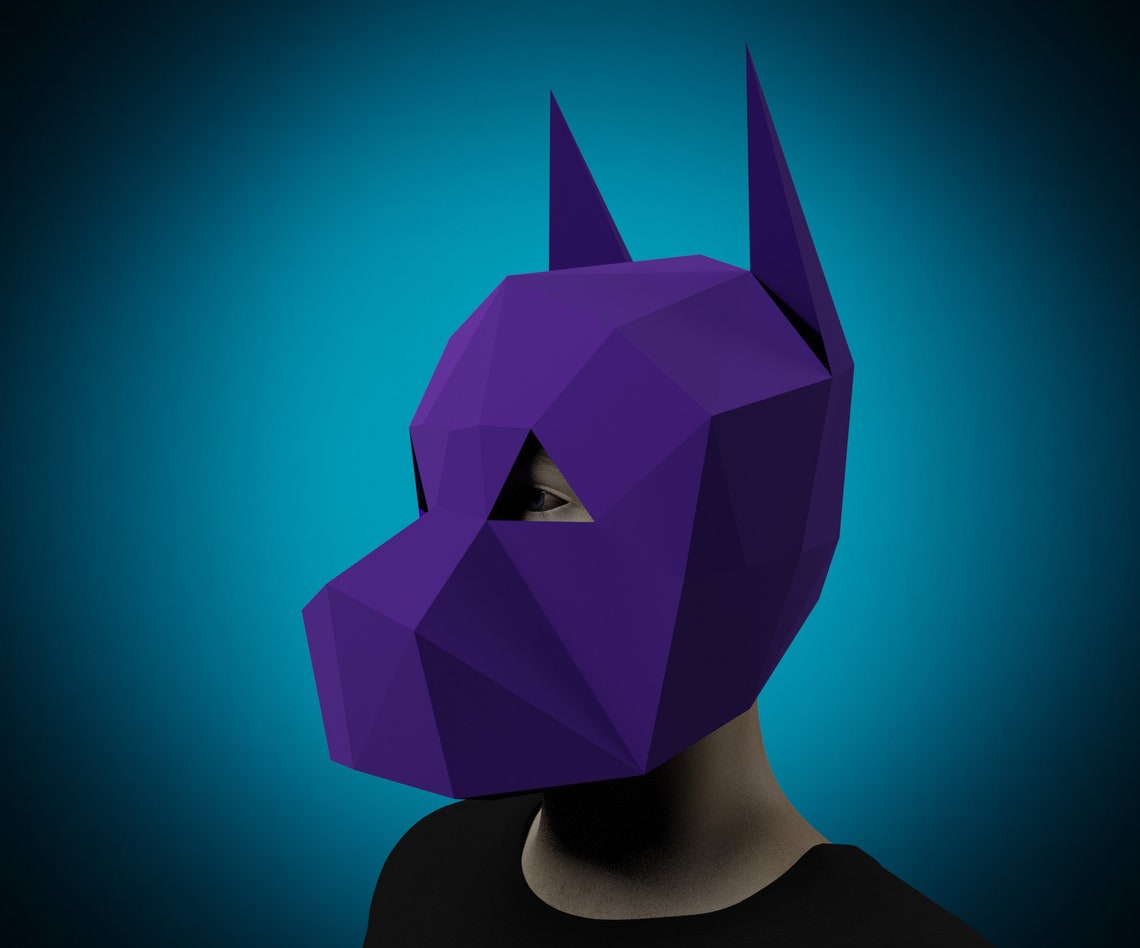DOG MASK PAPERCRAFT Template Pdf dobermann Costume for - Etsy