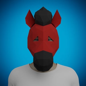 HORSE MASK Papercraft PDF Template, Diy Animal Mask, Halloween Costume ...
