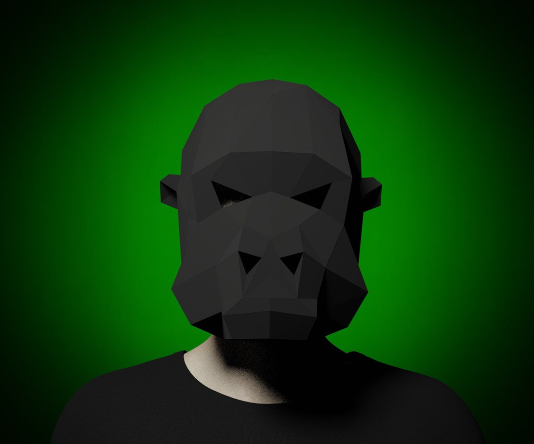 GORILLA MASK PAPERCRAFT Template Pdf , Animal Mask Adult Paper Craft ...