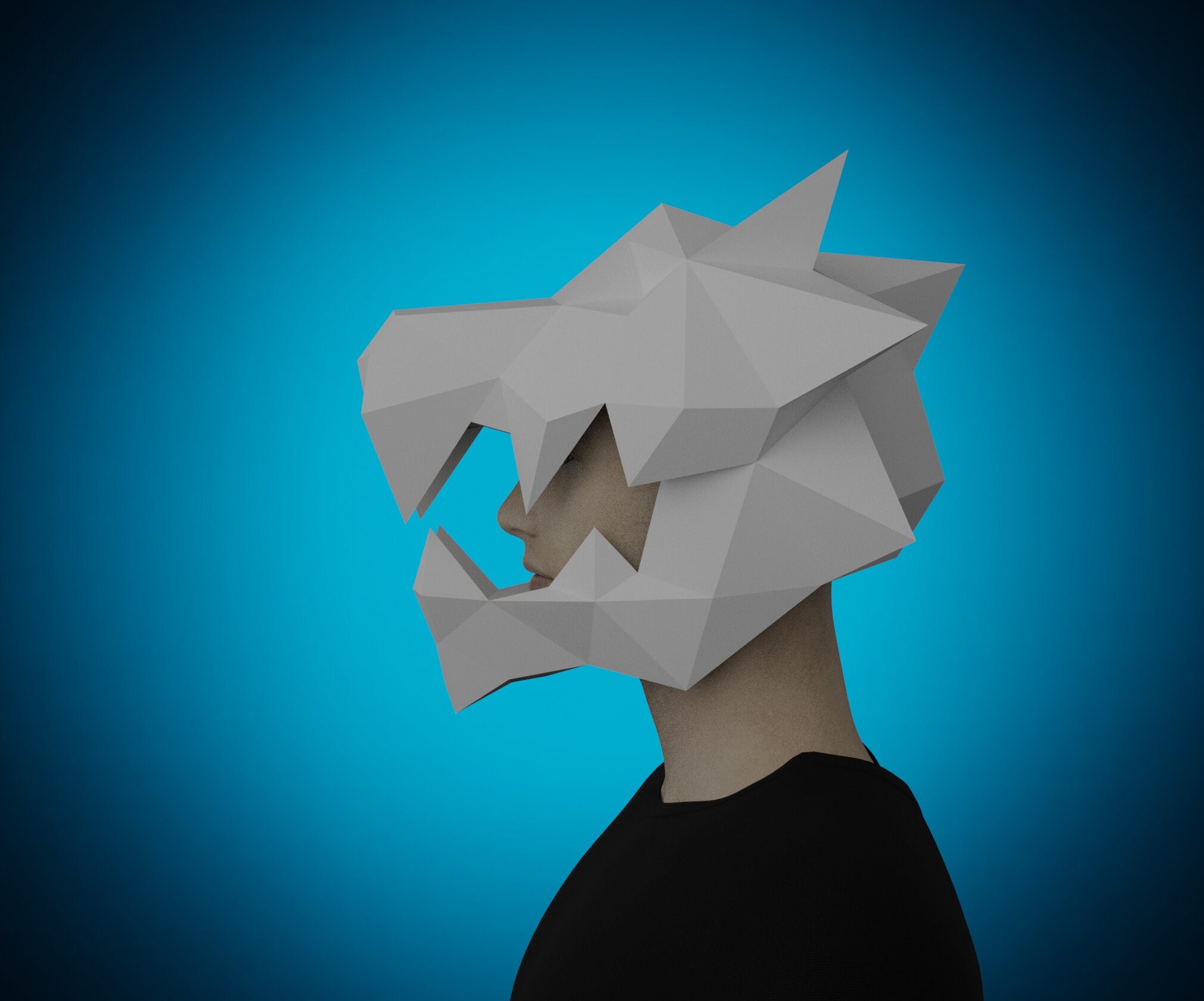 PAPERCRAFT MASK DRAGON Skull Pdf Printable Pattern Template - Etsy
