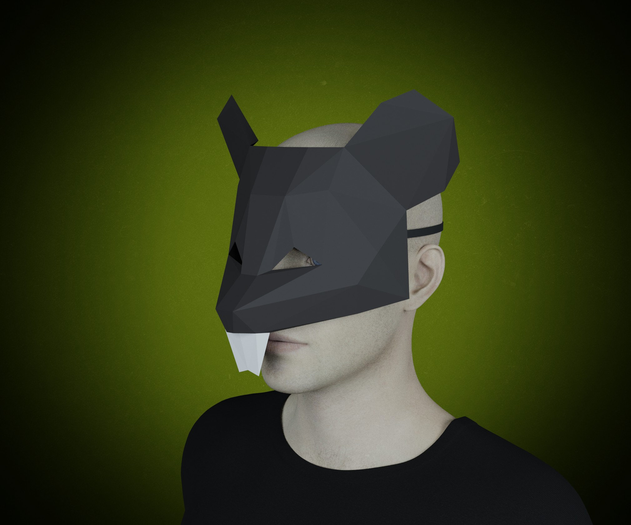 Simple Mouse Half Mask PAPERCRAFT 3d Template Diy Adult | Etsy