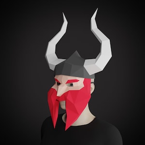 Viking Helmet+ Face PAPERCRAFT MASK 3D TEMPLATE, Diy Roman Warrior ...