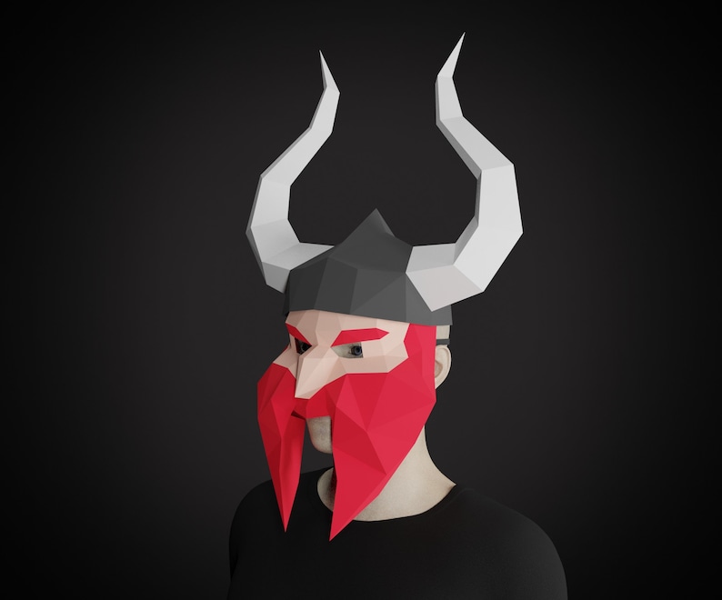 Viking Helmet+ Face PAPERCRAFT MASK 3D TEMPLATE, Diy Roman Warrior ...