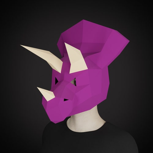Triceratops Mask Paper Craft Digital Template Origami PDF - Etsy