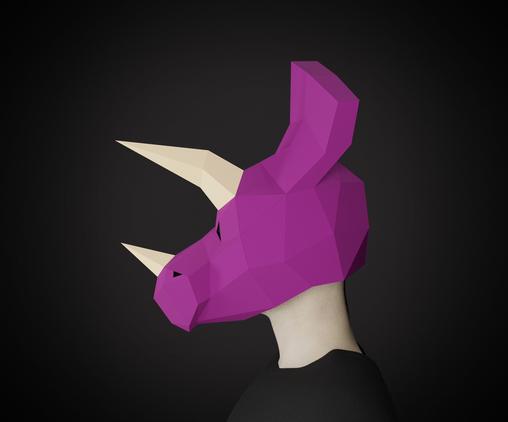 TRICERATOPS MASK PAPERCRAFT 3D Diy Dinosaur Mask for Men Pdf - Etsy