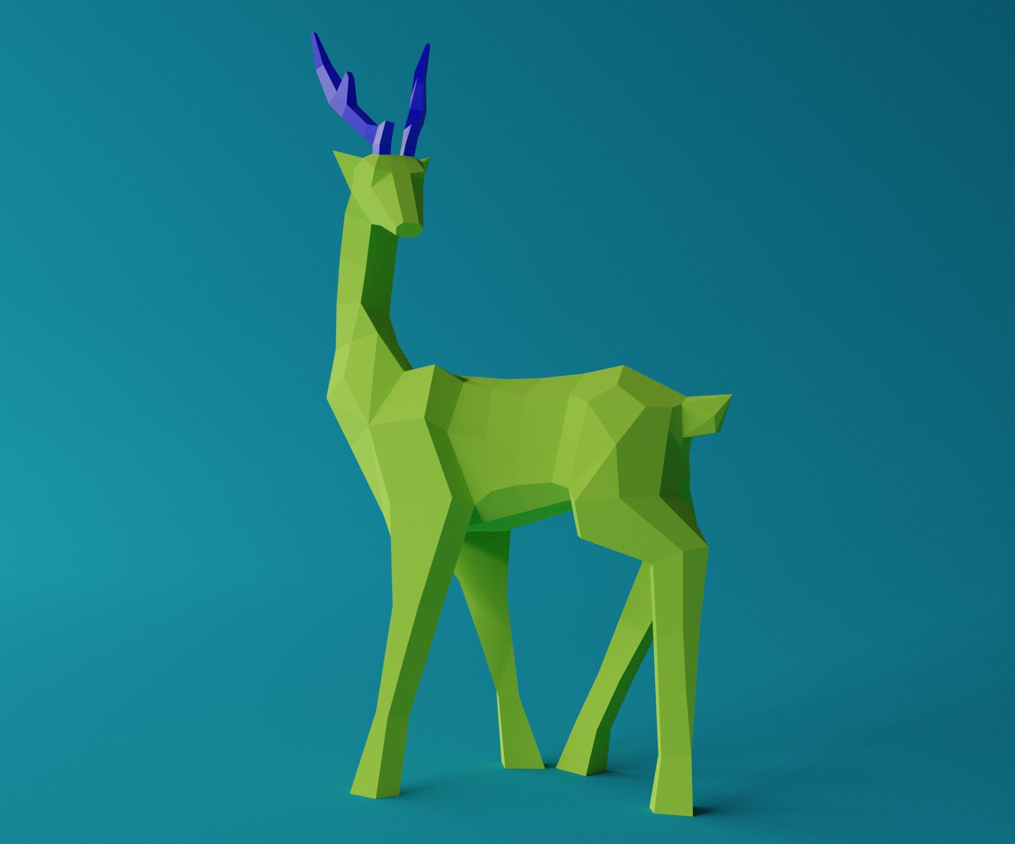 DEER PAPERCRAFT Template diy 3D paper craft PDF downloadabe | Etsy