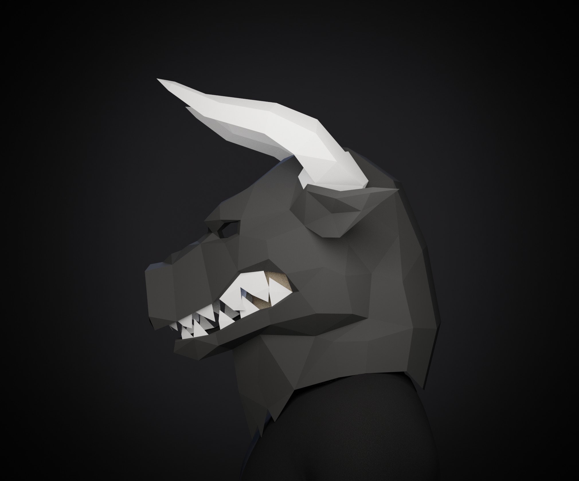 PAPERCRAFT MASK 3D MINOTAUR Template, Diy Animal Costume, Low Poly Bull ...