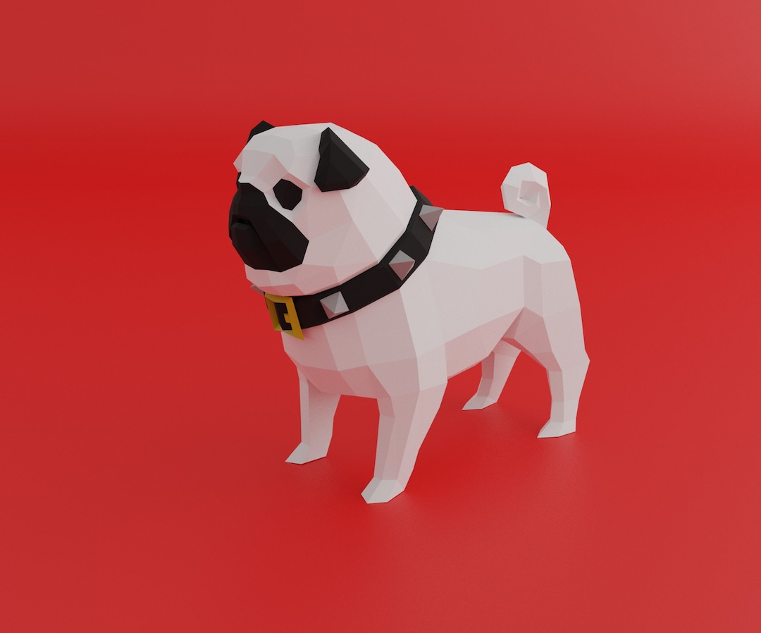 PUG DOG PAPERCRAFT Template, Diy 3D Paper Craft, Pdf Downloadabe ...