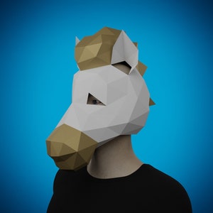 HORSE MASK Papercraft PDF Template, Diy Animal Mask, Halloween Costume ...