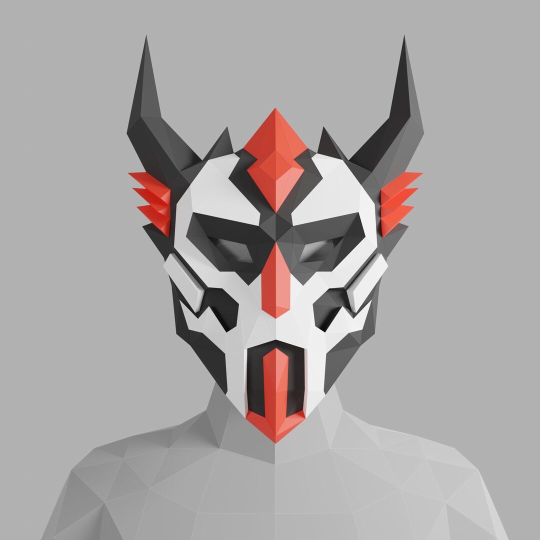 Cyberbeast PAPERCRAFT MASK PDF Pattern, 3D Costume, Printable Diy ...