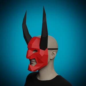 PAPERCRAFT MASK ONI Demon, Printable Pattern Template, 3d Puzzle,diy ...