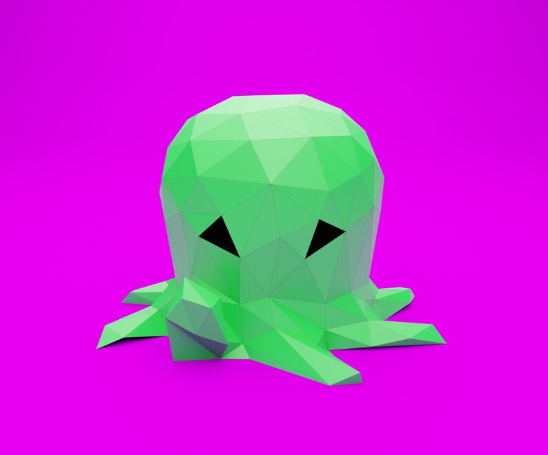 Cute OCTOPUS PAPERCRAFT Template Diy 3d Paper Craft LANTERN - Etsy