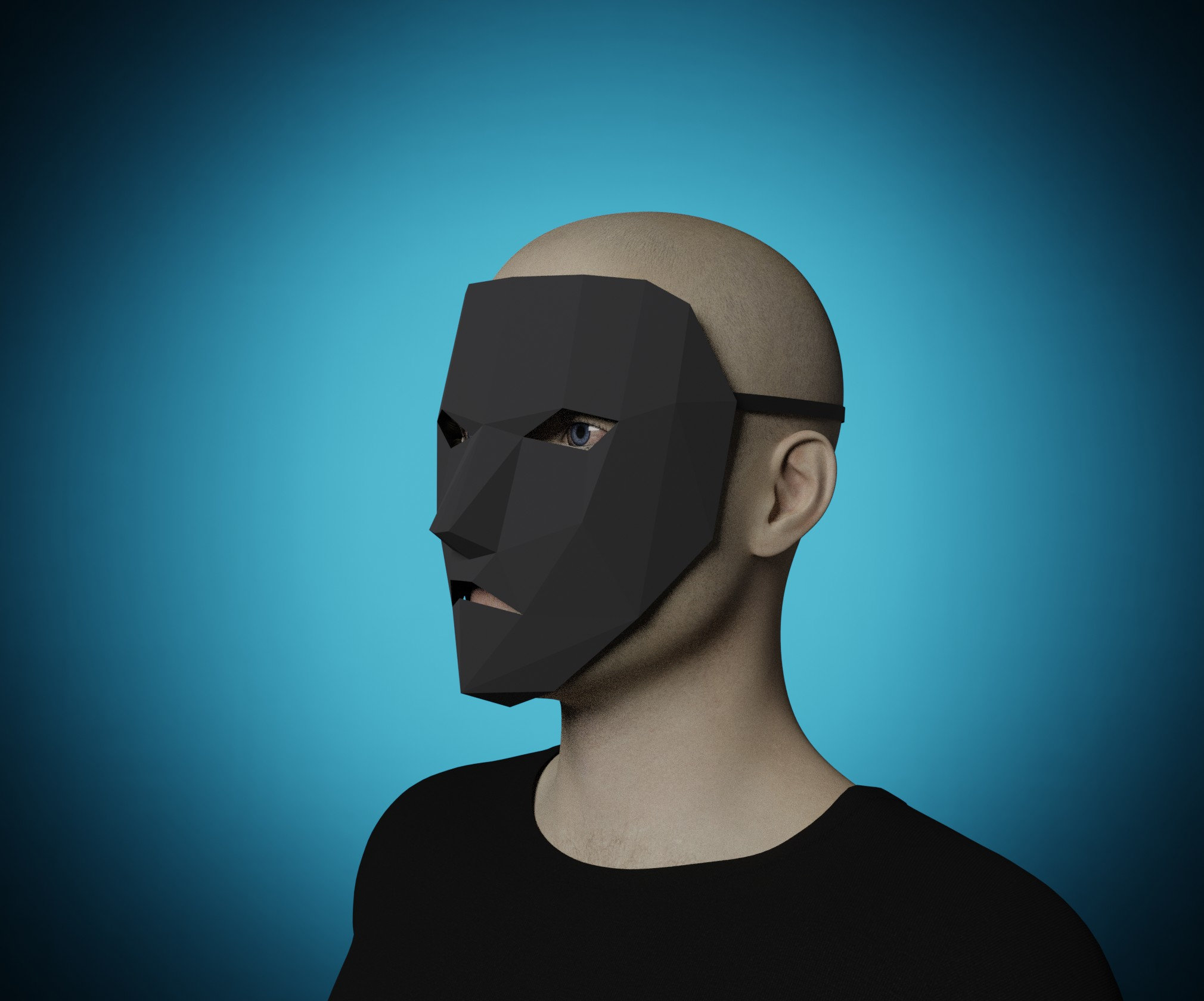 Low Poly FACE MASK PAPERCRAFT, 3D Polygonal Diy Masquerade Mask ...
