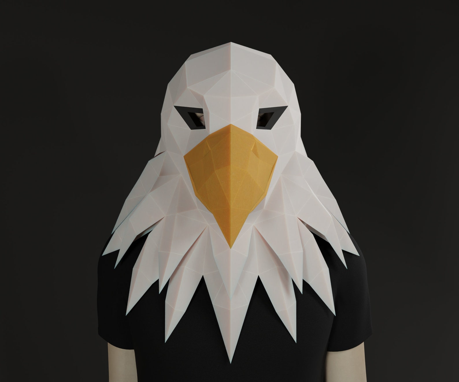 PAPERCRAFT MASK EAGLE - Pdf Printable Pattern Template - Bird Halloween ...