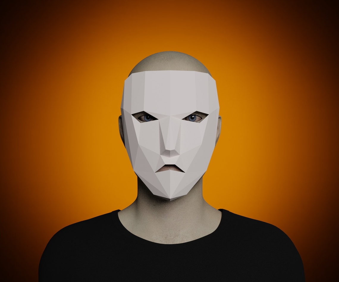Low Poly FACE MASK PAPERCRAFT, 3D Polygonal Diy Masquerade Mask ...