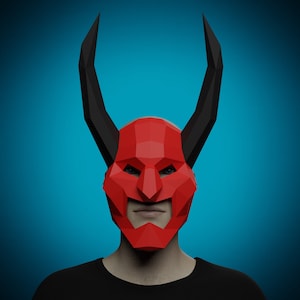 PAPERCRAFT MASK ONI Demon, Printable Pattern Template, 3d Puzzle,diy ...