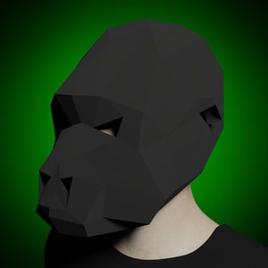 GORILLA MASK PAPERCRAFT Template Pdf , Animal Mask Adult Paper Craft ...