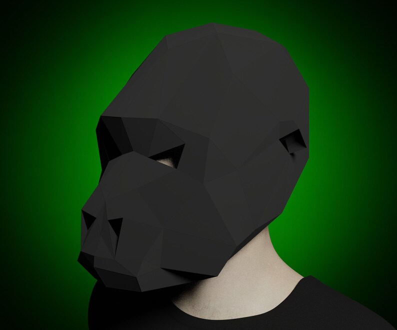 GORILLA MASK PAPERCRAFT Template Pdf animal mask adult paper | Etsy