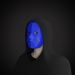 Human FACE MASK PAPERCRAFT Template, 3d Lowpoly Mask Pattern Design ...