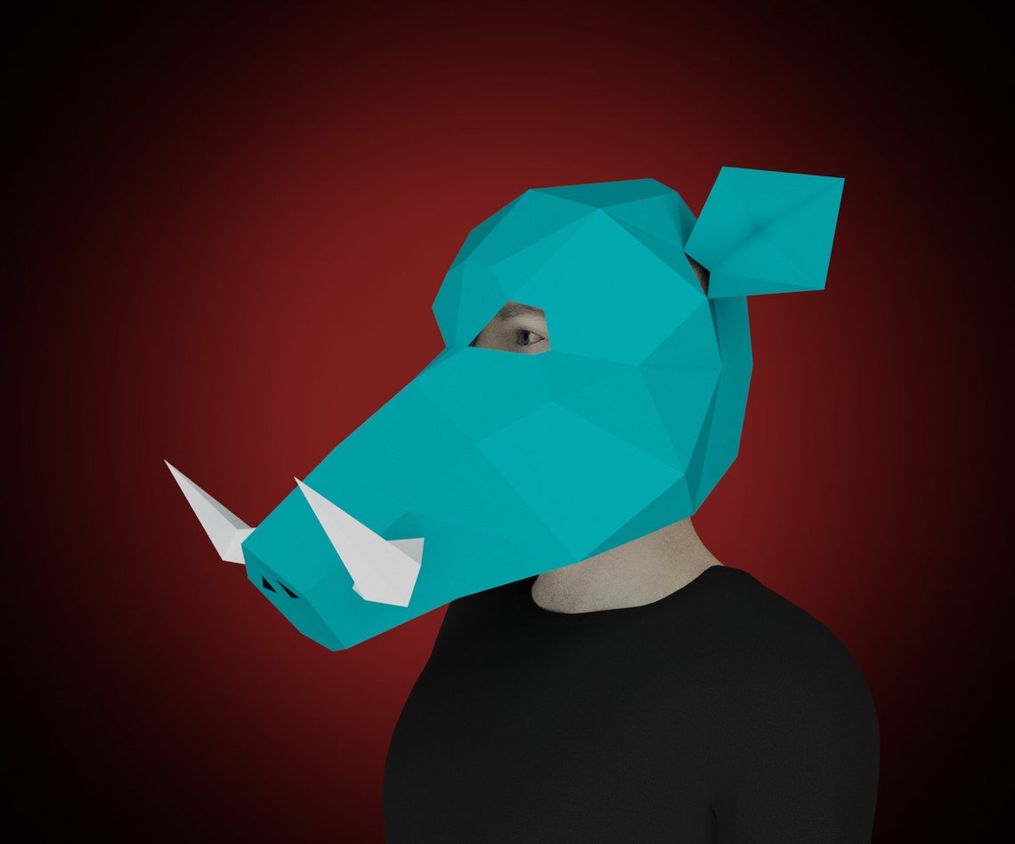 WARTHOG Boar Pig MASK PAPERCRAFT, 3d Template, Diy Printable Craft ...
