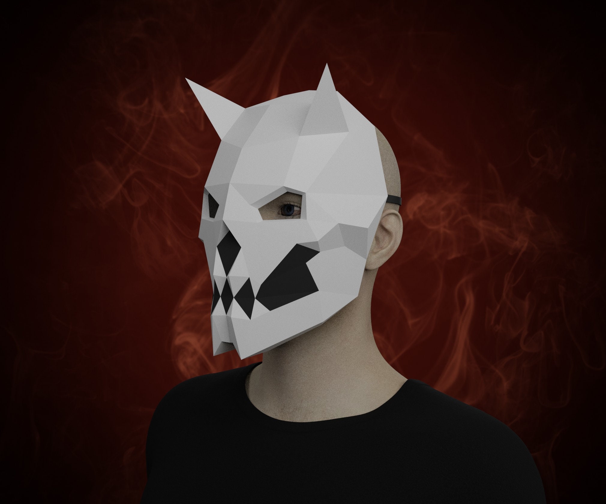 MASK PAPERCRAFT Demon Gargole printable pattern TEMPLATE 3d | Etsy