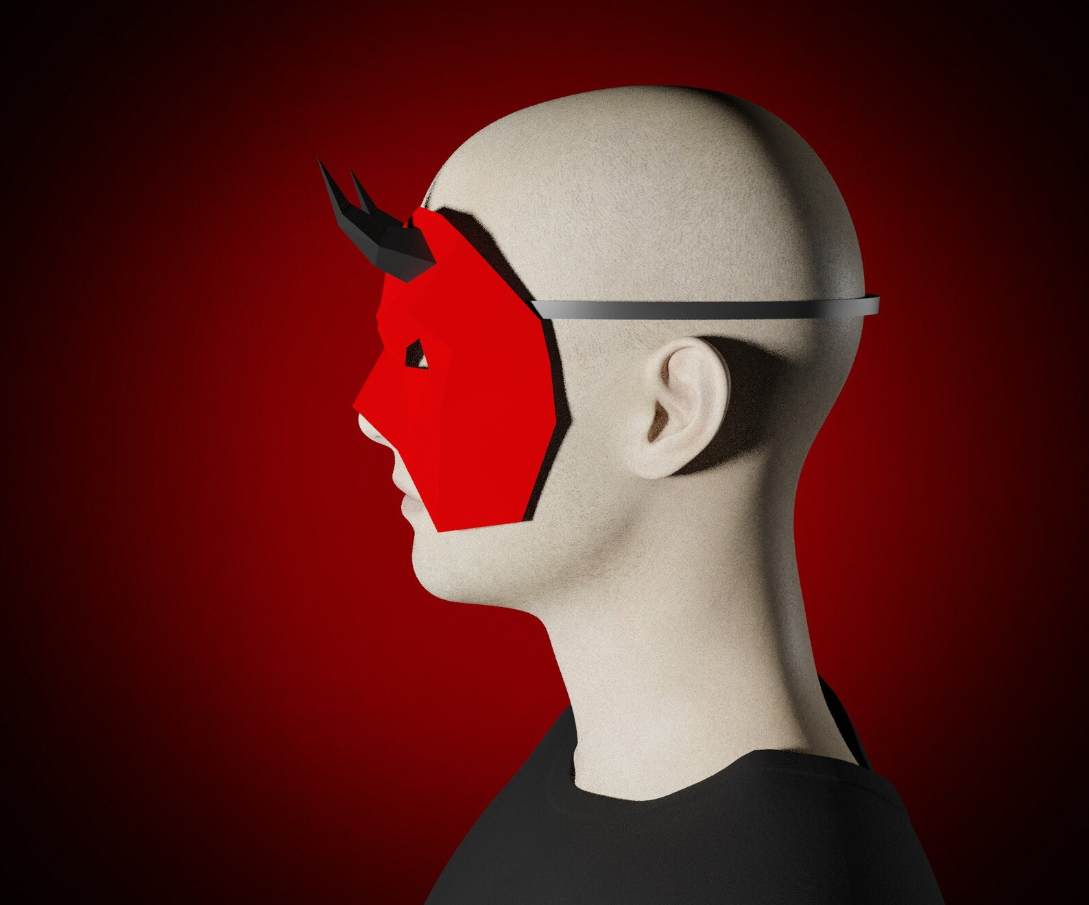 Devil Half-mask PAPERCRAFT 3d DIY Masquerade Ball Mask for - Etsy