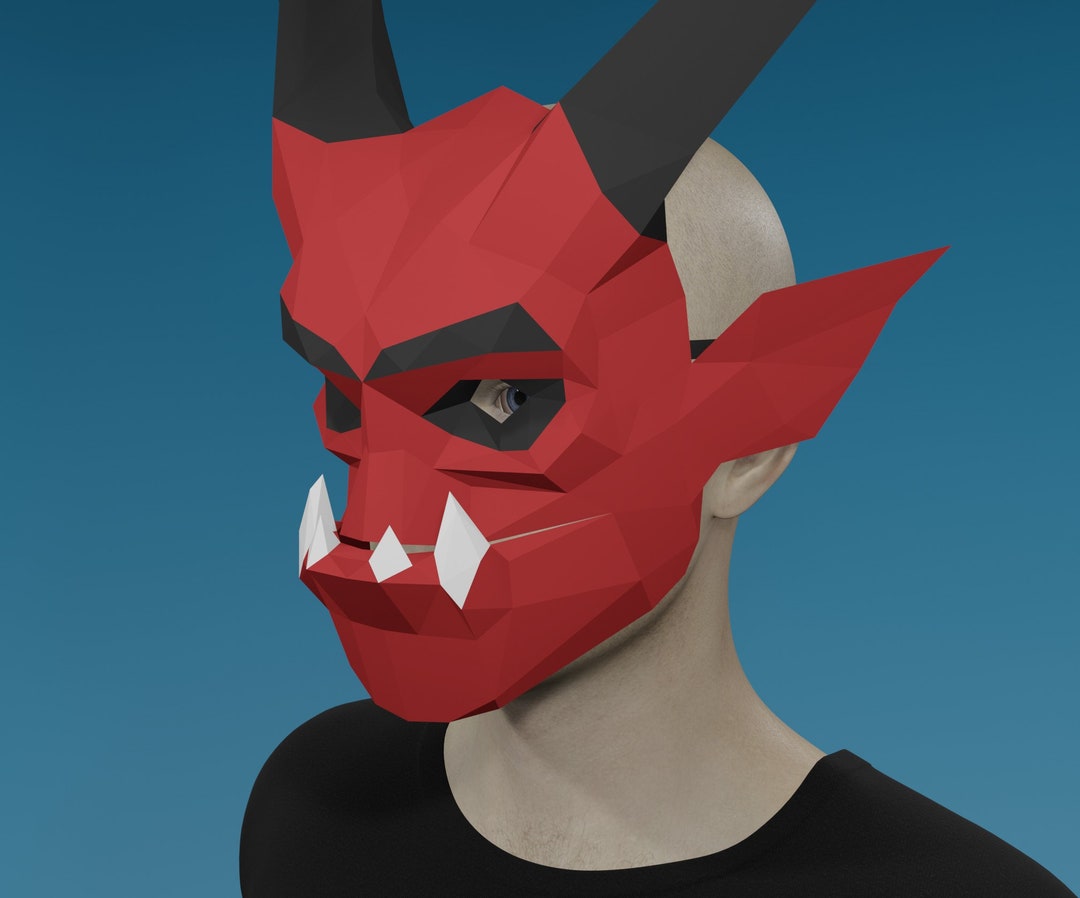 MASK PAPERCRAFT Demon Gargole, Printable Pattern TEMPLATE, 3d Puzzle ...