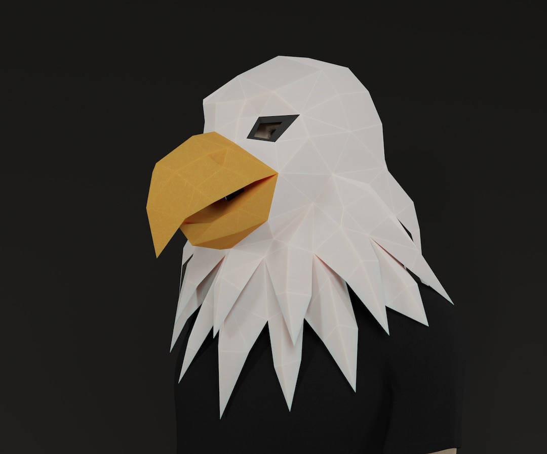 PAPERCRAFT MASK EAGLE - Pdf Printable Pattern Template - Bird Halloween ...