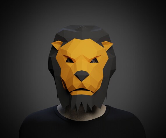 LION MASK PAPERCRAFT Pdf Template 3D Pattern Mask Craft for - Etsy ...