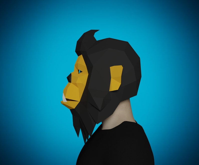 MONKEY PAPERCRAFT MASK 3D Yeti / Printable Template Pdf - Etsy