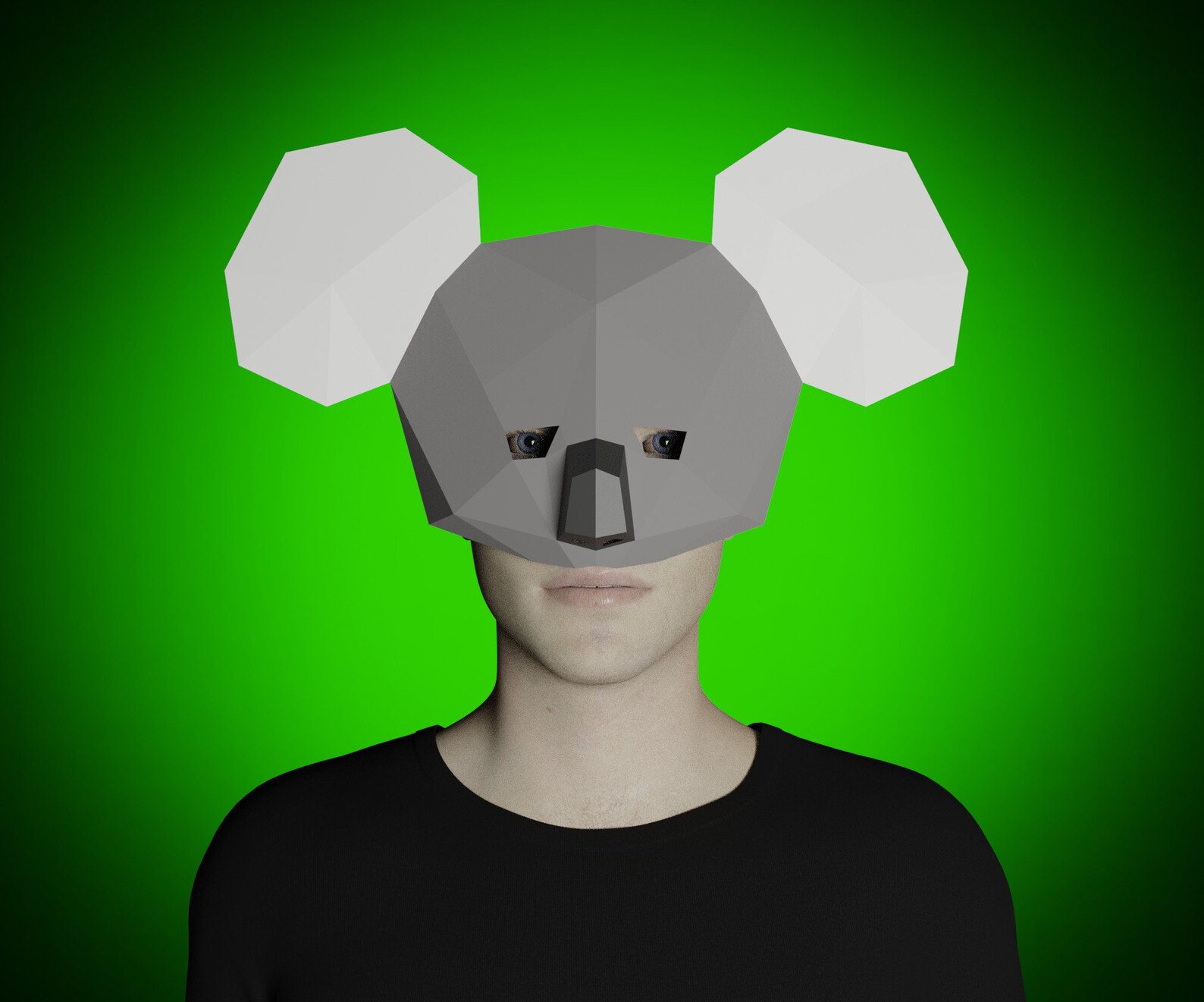 Simple Koala Half Mask PAPERCRAFT 3d Template Diy Adult - Etsy
