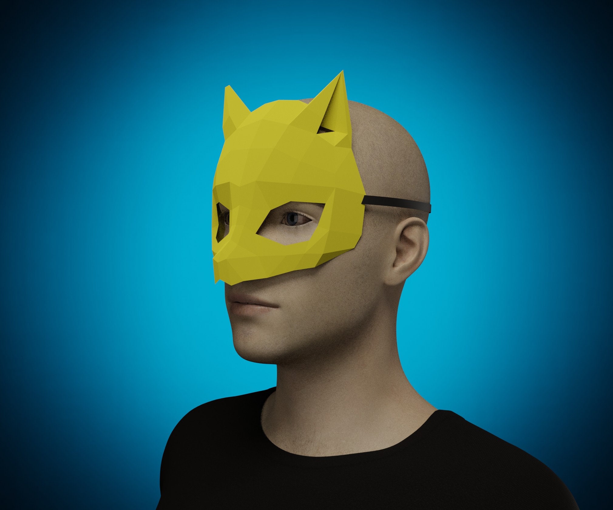 CAT HALF MASK Papercraft Diy Animal Costume Printable | Etsy