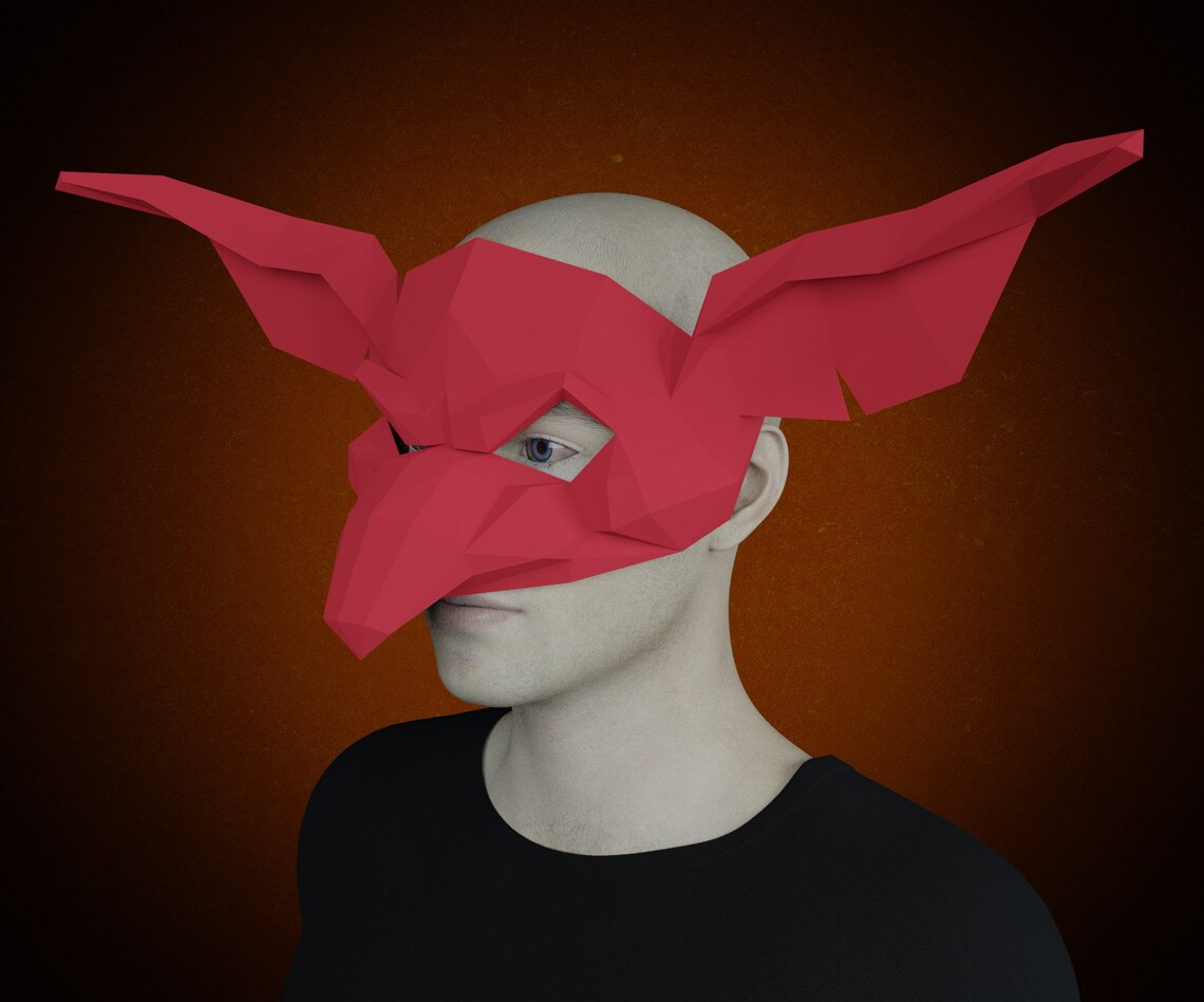 Goblin Half-mask PAPERCRAFT 3d DIY Masquerade Mask for Men | Etsy