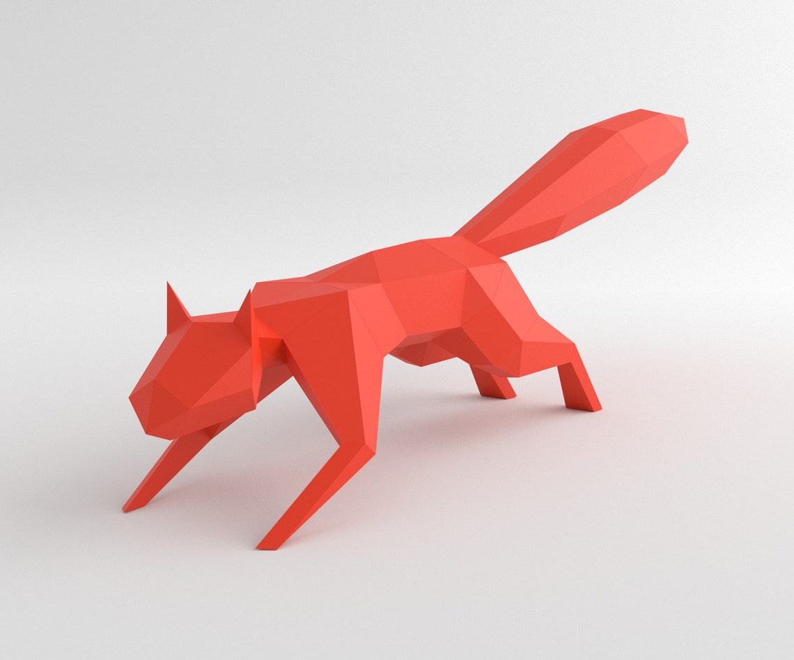 Squirrel PAPERCRAFT Template 3D Art ANIMAL Sculpture - Etsy