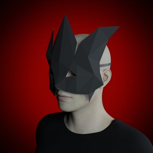 Devil Half-mask PAPERCRAFT 3d DIY Masquerade Ball Mask for - Etsy