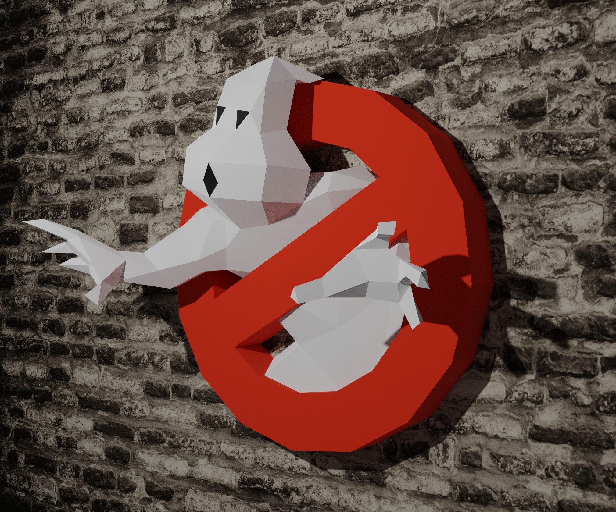 PAPERCRAFT 3D WALL DECOR Ghostbusters Logo, Printable Pdf Template ...