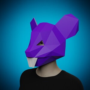MOUSE MASK PAPERCRAFT 3D Template, Diy Adult Craft, Make Your Own Low ...