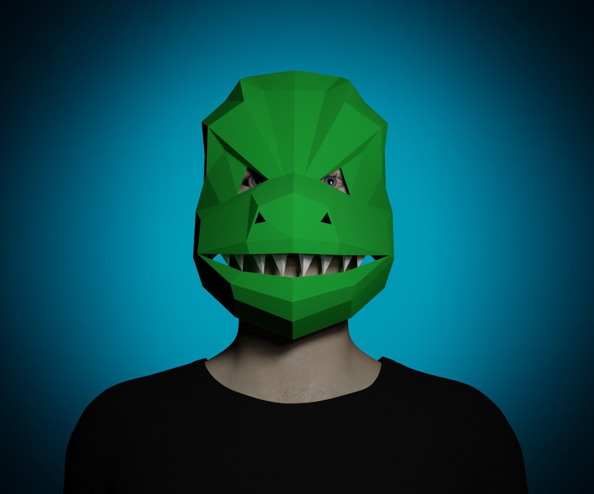 3D PAPERCRAFT MASK Reptilian Animal Croc Pdf Printable Pattern Template ...
