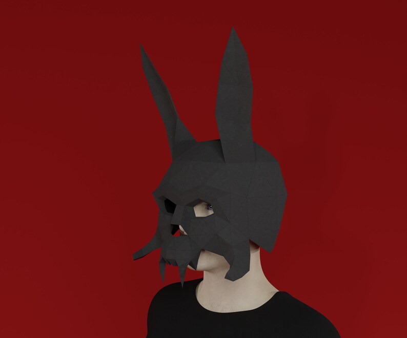 Scary Rabbit MASK PAPERCRAFT animal Skull 3D Diy Adult - Etsy