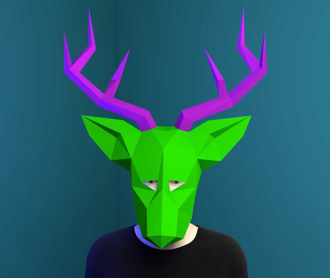 DEER MASK Papercraft Template PDF / Printable Pattern Adult - Etsy Canada