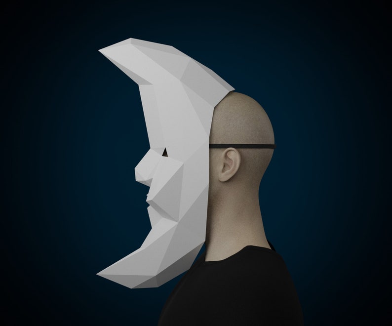 MOON MASK PAPERCRAFT Template Printable Pdf Pattern for 3D | Etsy Canada
