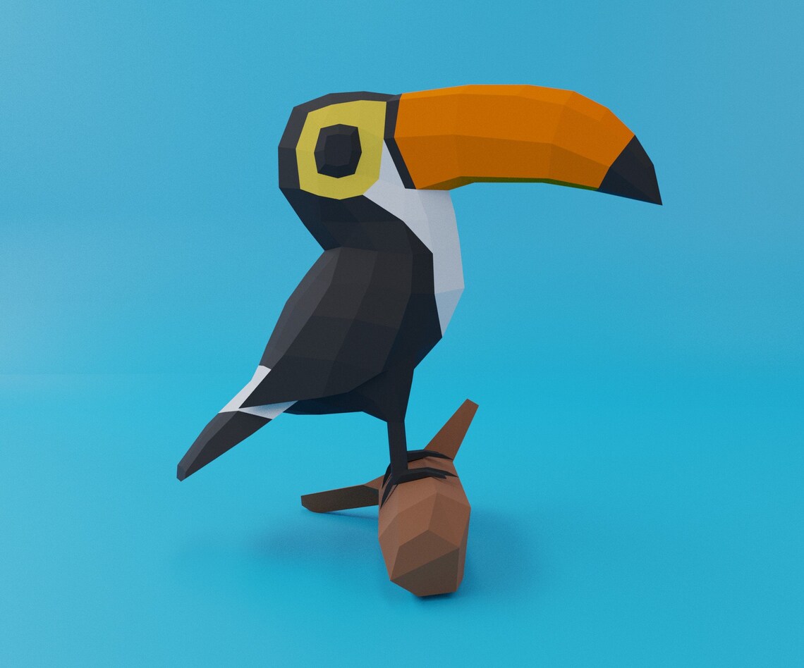 BIRD TOUCAN PAPERCRAFT Template, Diy 3D Paper Craft, Pdf Downloadabe ...