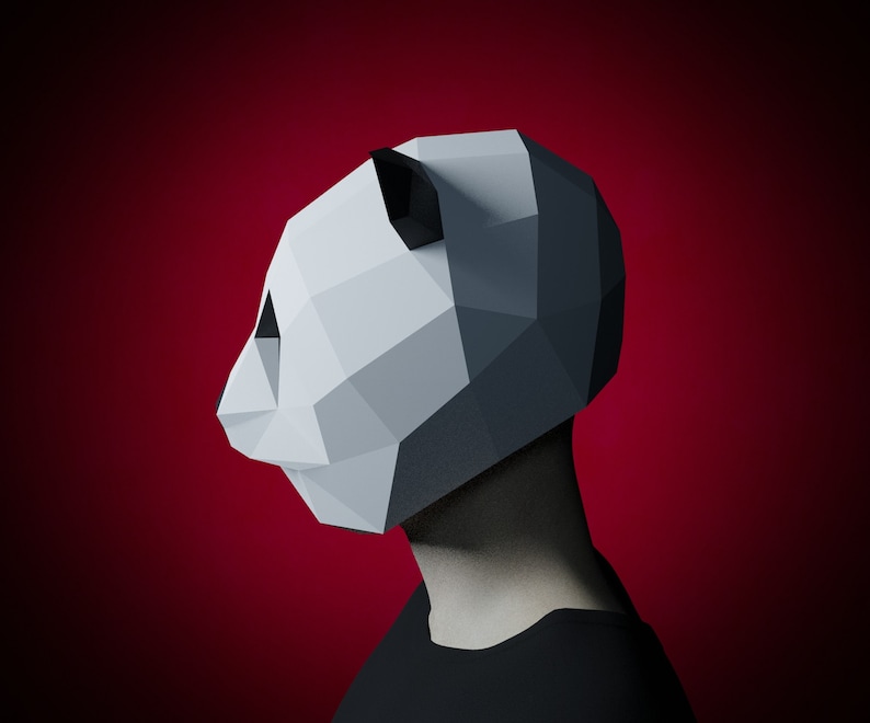 PANDA MASK PAPERCRAFT Template Pdf Make Your Own 3D Costume - Etsy