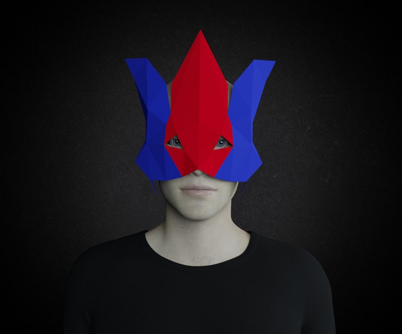 Venetian Half-mask PAPERCRAFT 3d DIY Masquerade Mask for Men | Etsy