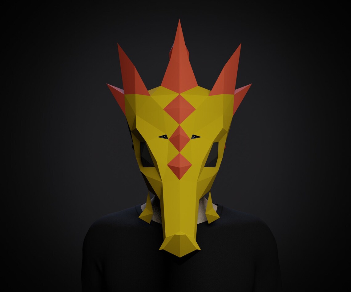 SEAHORSE MASK PAPERCRAFT 3d Paper Craft Mask Template Pdf | Etsy