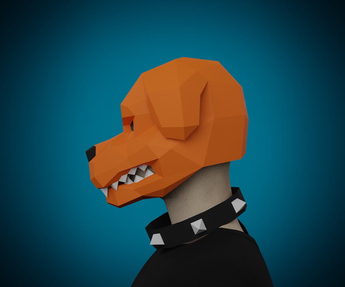 PAPERCRAFT MASK DOG: Cartoon 3D Animal Head Diy Adult Paper - Etsy